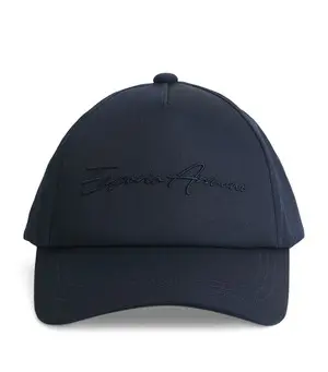 Emporio Armani Script Logo Baseball Cap - Blue