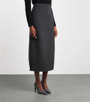 Lafayette 148 New York Wool-cashmere Midi Skirt