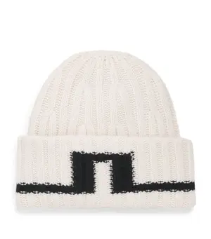 J. Lindeberg Wool Oversized Enso Beanie - Beige