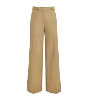 Sandro Cotton Wide-leg Trousers