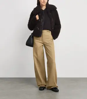 Sandro Cotton Wide-leg Trousers