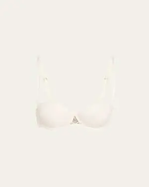 Lise Charmel Floral-embroidered Strapless Bra - Enecru Nacre