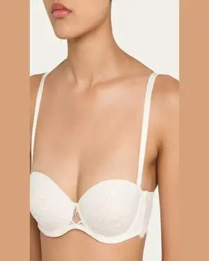Lise Charmel Floral-embroidered Strapless Bra