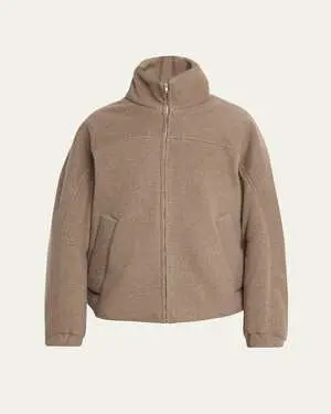 MORDECAI Padded Panelled Blouson Jacket - Brown
