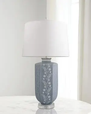 PORT 68 Floral Vine Stone 31" Table Lamp - Gray