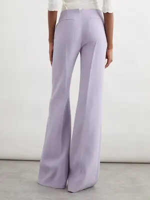 Chloé Wool-crepe Flared Trousers - Purple