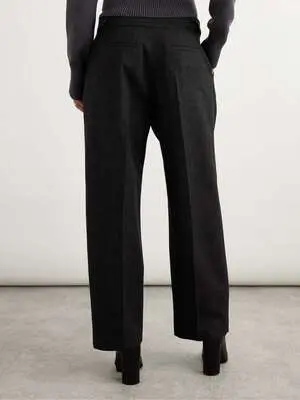 Alaïa Wool Straight-leg Trousers - Dark Gray