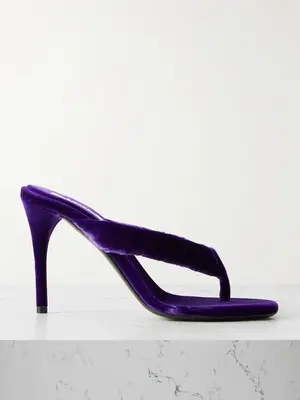Alaïa 90 Velvet Mules - Purple