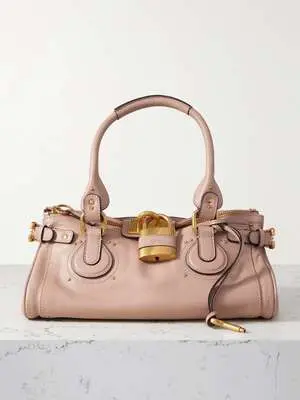 Chloé Paddington Embellished Leather Tote - Beige