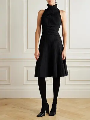 Alaïa Ribbed-knit Turtleneck Dress
