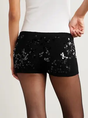 Gucci Sequined Bouclé Micro Shorts
