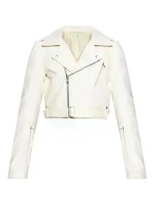 White Asymmetrical Leather Jackets