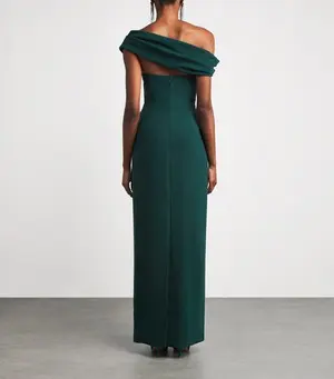 Carolina Herrera Crepe Draped Off-the-shoulder Gown