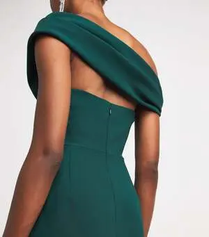 Carolina Herrera Crepe Draped Off-the-shoulder Gown