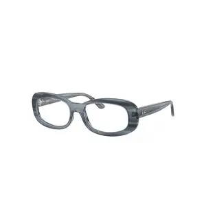 Ray-ban Oval Eyeglasses Frame - Striped Blue