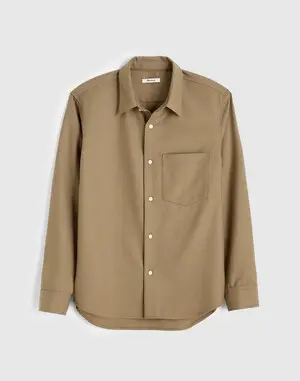 Madewell Twill Button-up Shirt In Wool Blend
