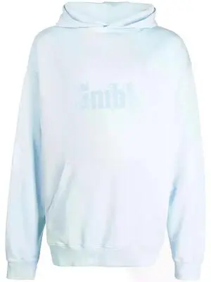 GMBH Logo-print Cotton Hoodie - Blue