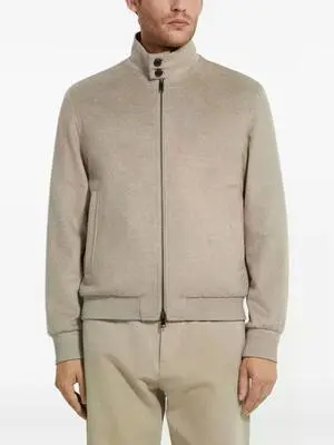 Zegna Cashmere Zip-up Bomber Jacket