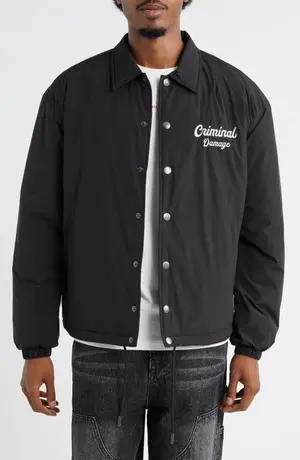 CRIMINAL DAMAGE Embroidered Coach's Jacket