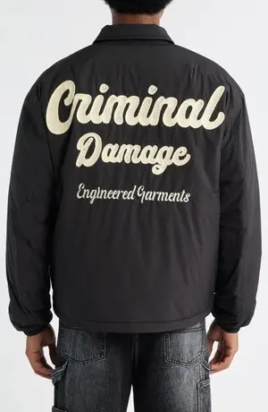CRIMINAL DAMAGE Embroidered Coach's Jacket