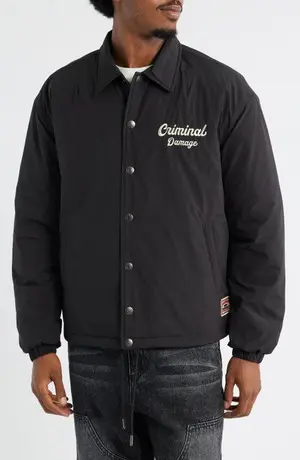 CRIMINAL DAMAGE Embroidered Coach's Jacket