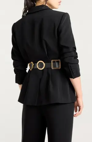 Cinq À Sept Ruched Sleeve Belted Blazer