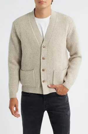 ALEX CRANE Vale Merino Wool V-neck Cardigan - Bone