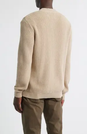 ALEX CRANE Organic Cotton V-neck Cardigan - Bone