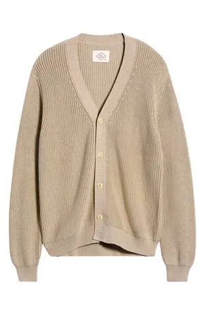 ALEX CRANE Organic Cotton V-neck Cardigan - Bone