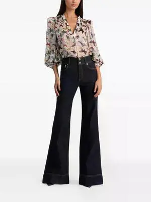 Alice + Olivia Sheila Butterfly Print Blouse