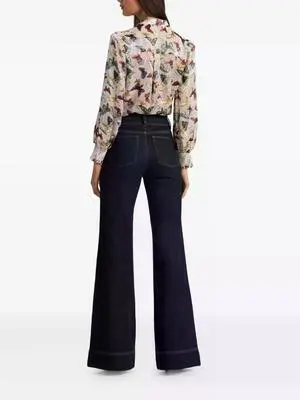 Alice + Olivia Sheila Butterfly Print Blouse