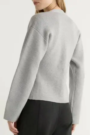 Modern Citizen Organic Cotton-merino Wool V-neck Cardigan - Black
