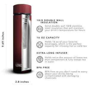 LONDON SIP Infuser Bottle 2-pack - Red