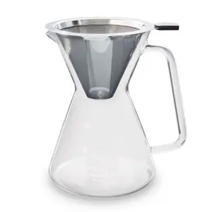 LONDON SIP Glass Pour Over Carafe W/ Reusable Filter - Clear