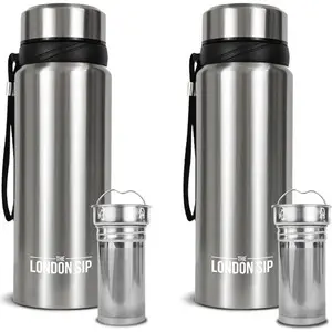 LONDON SIP Infuser Bottle 2-pack - Metallic Silver