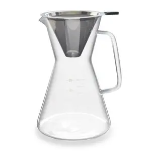 LONDON SIP Glass Pour Over Carafe W/ Reusable Filter - Clear