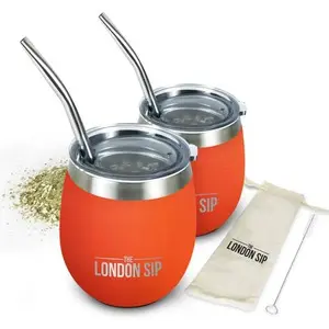 LONDON SIP Yerba Mate Cup Set 8oz - Orange