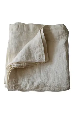 EVANGELINE Linen Bed Blankets - Bright White Linen