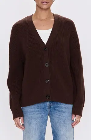 PISTOLA Orla Ribbed V-neck Cardigan