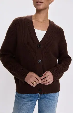 PISTOLA Orla Ribbed V-neck Cardigan