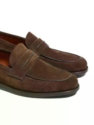 Zegna Suede Penny Loafers
