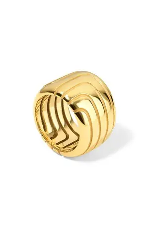 PAMELA ZAMORE Labyrinth Band Ring - Yellow Gold