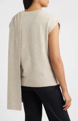 Wit & Wisdom Scarf Sweater - Heather Oatmeal