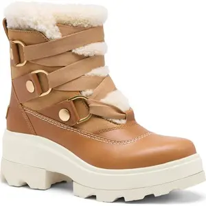 Sorel Joan Frwd Cozy Shearling Trim Waterproof Boots - Tawny Buff/honey White