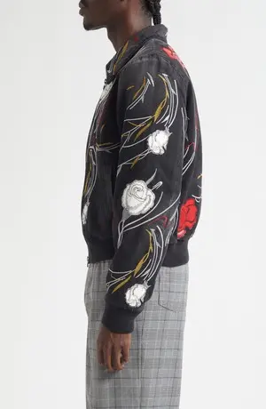 Amiri Floral Embroidered Denim Blouson Jacket