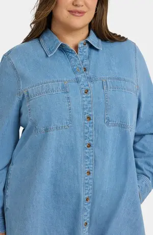 NYDJ Reese Long Sleeve Denim Shirtdress
