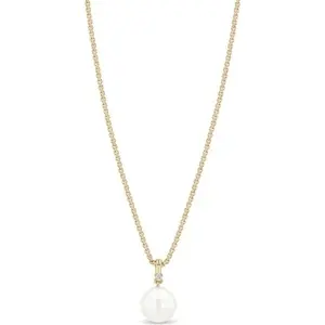 Zoe Chicco Diamond And Cultured Pearl Pendant Necklace - 14k Yellow Gold