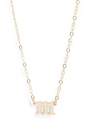 SET & STONES Angel Number Pendant Necklace - Gold/111