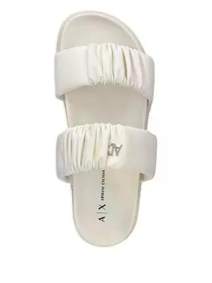 Armani Exchange Pleated Double-strap Slides