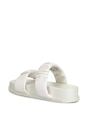 Armani Exchange Pleated Double-strap Slides